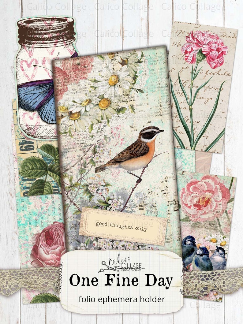 Junk Journal Folio Kit Vintage Spring Folio Loaded Pockets - Etsy