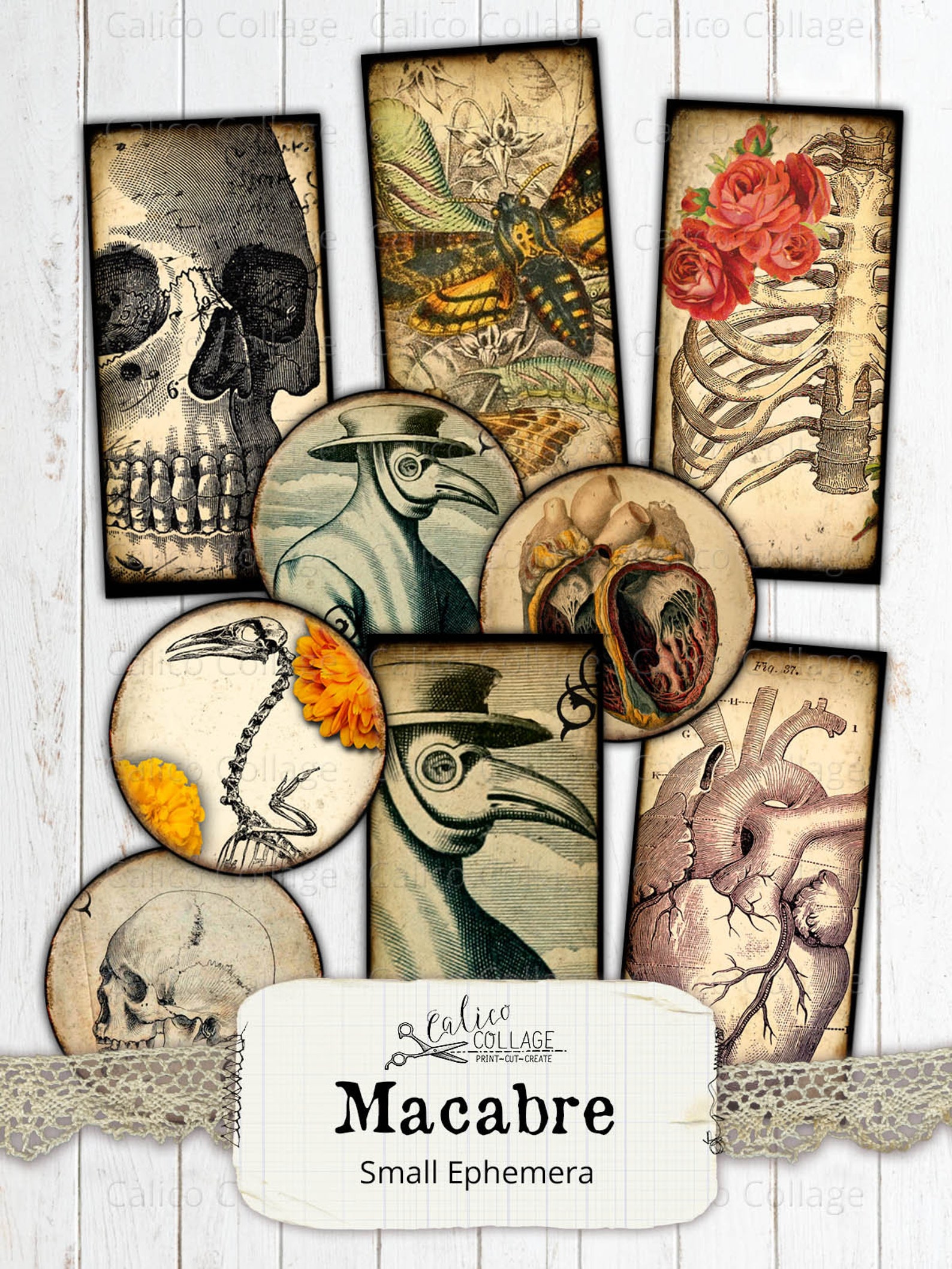 Printable Macabre Ephemera Pack Junk Journal Kit Vintage - Etsy