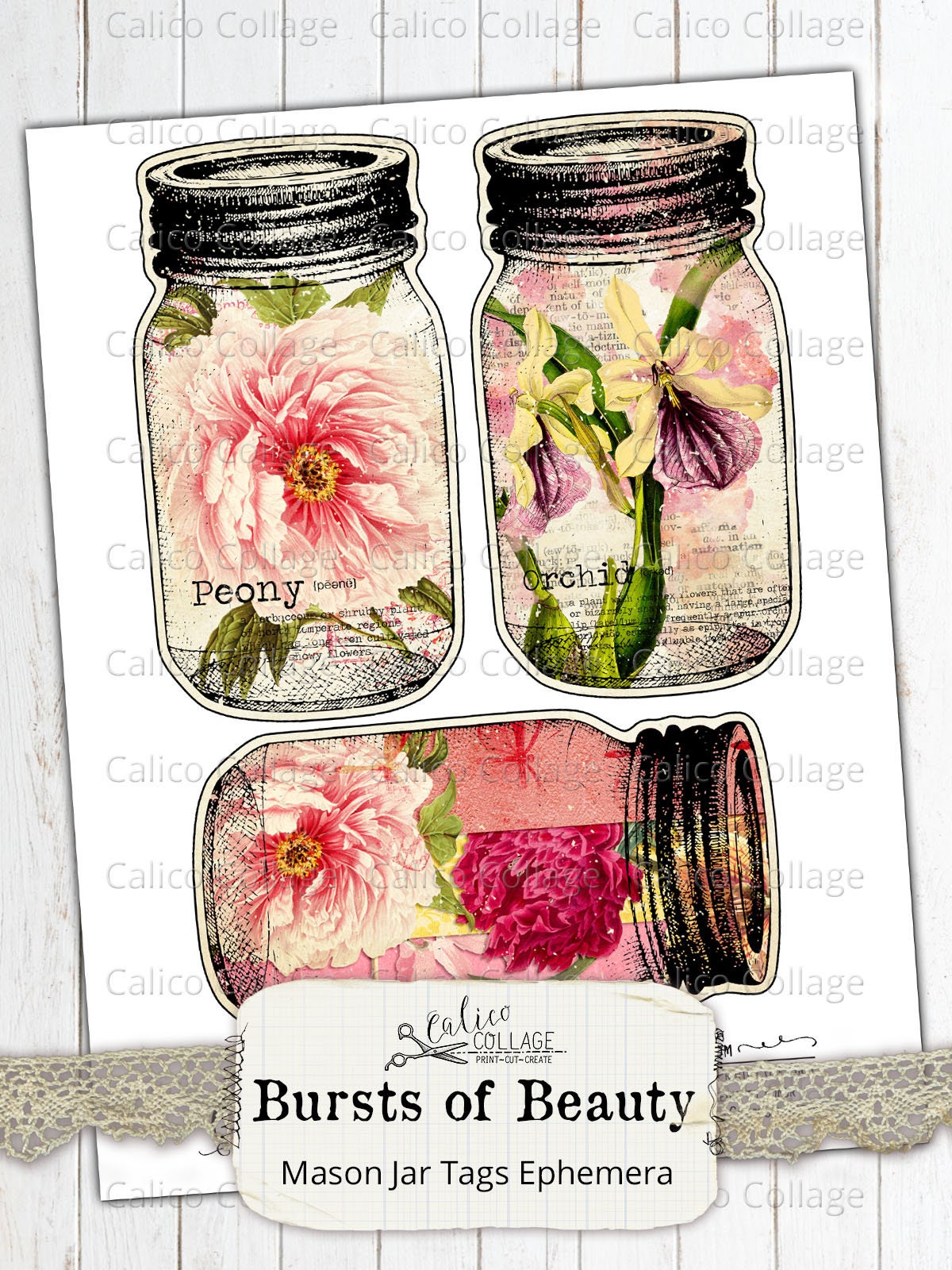 Printable Mason Jar Tags Junk Journal Kit Ephemera Pack Junk | Etsy Canada