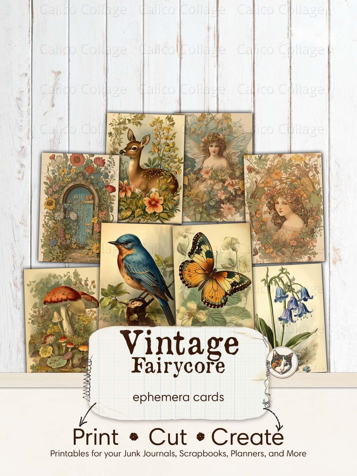Fairy Ephemera for Junk Journals, Printable Fairycore Ephemera Cards ...