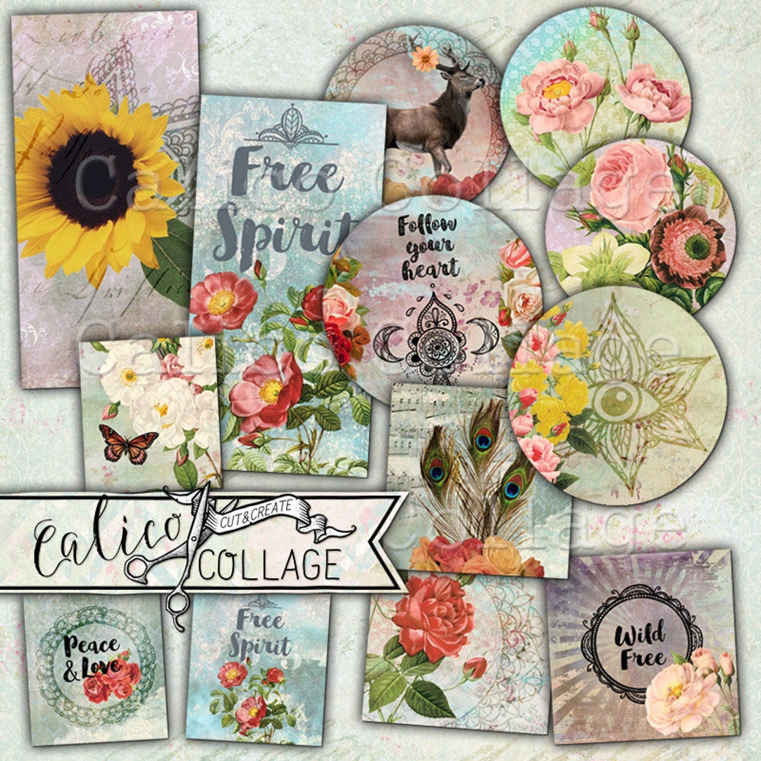 Printable Simply Boho Ephemera Pack, Bohemian Images, Jewelry Images ...