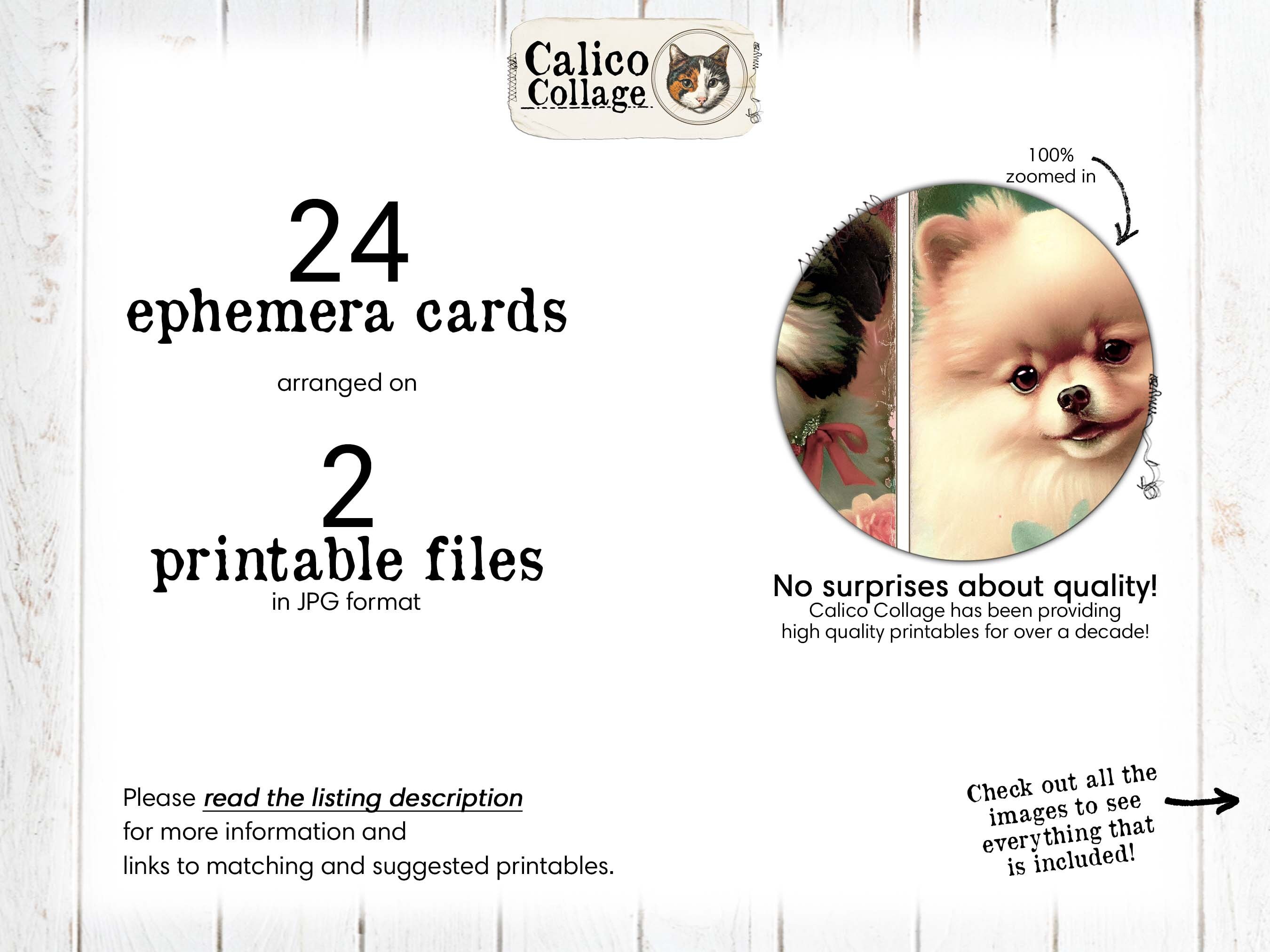 Dog Ephemera for Junk Journals Victorian Printable Ephemera - Etsy