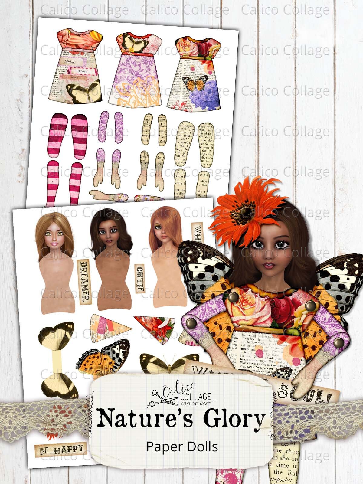 Printable Garden Paper Dolls, Nature's Glory Ephemera, Decoupage ...