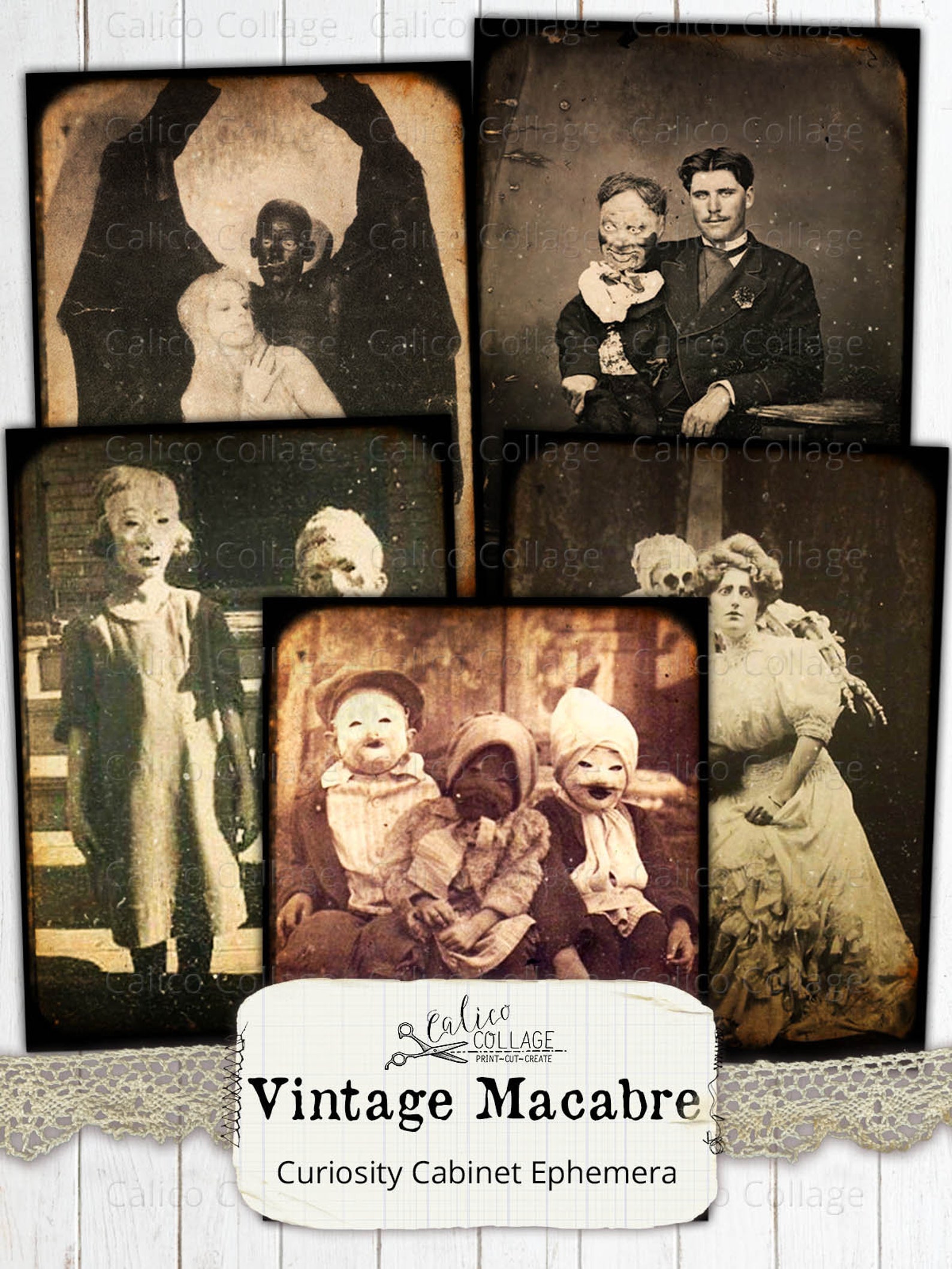 Vintage Macabre Curiosity Cabinet Ephemera Printable Junk Journal Tags ...