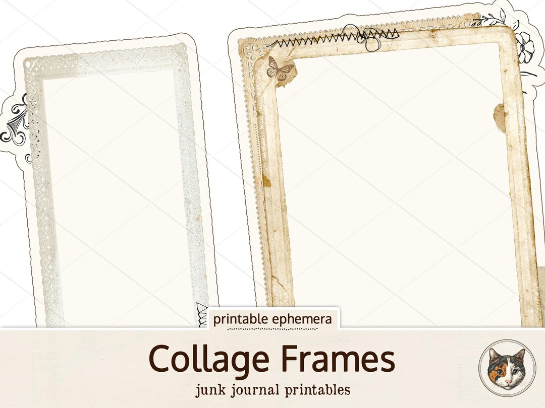 Collage Frames Junk Journal Printable, Fussy Cut Printable Ephemera ...