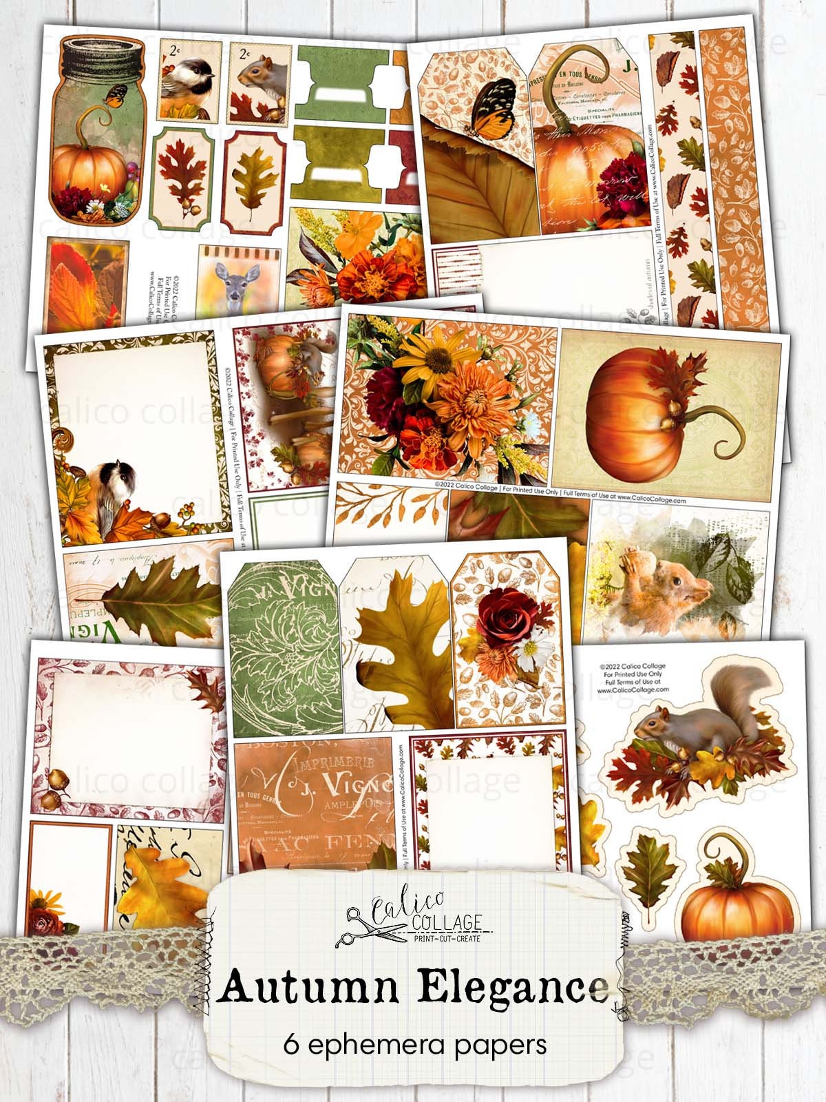 Fall Junk Journal Printable Autumn Ephemera Fall Digital - Etsy