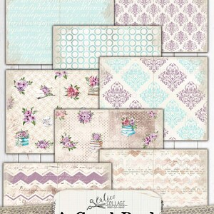 Printable Junk Journal Digital Paper Prints, Library Book Ephemera Pack ...