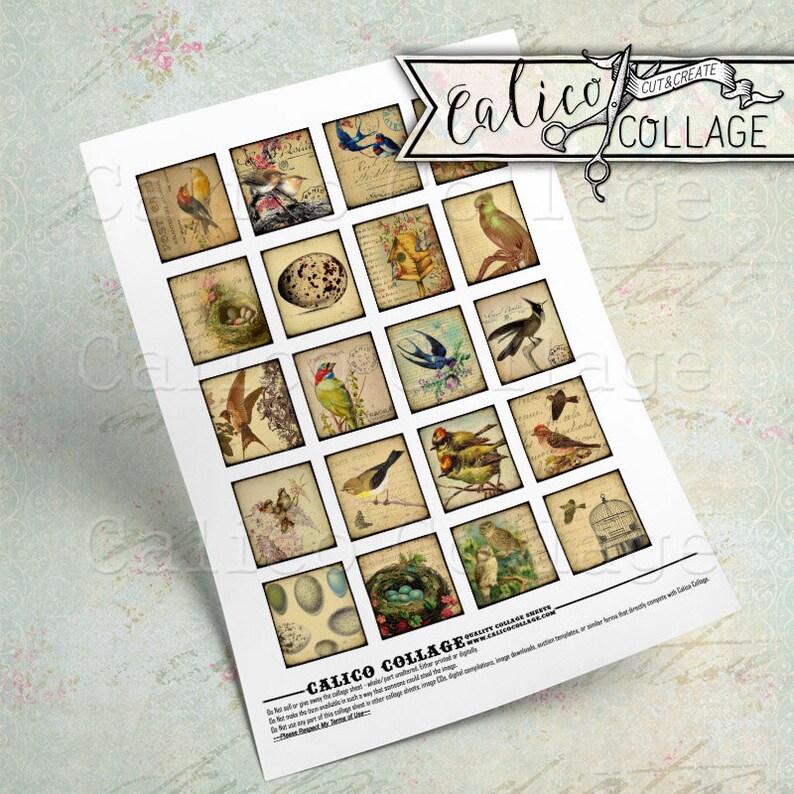 Printable Vintage Birds Ephemera Pack Junk Journal Bird - Etsy