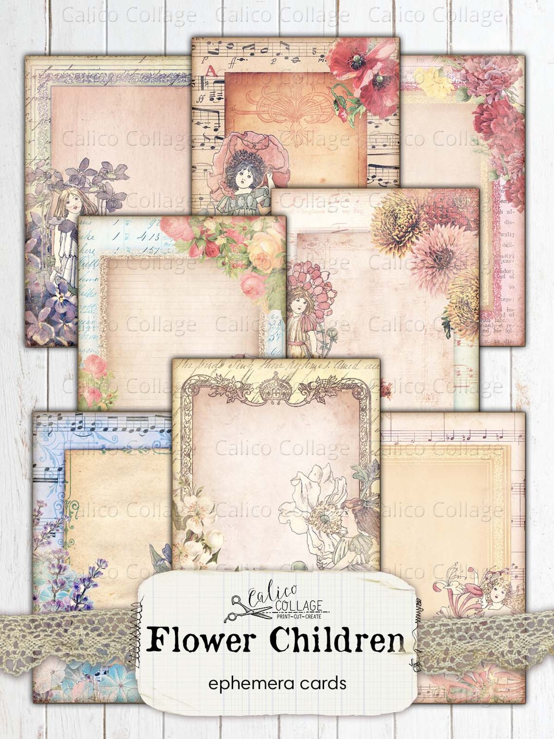 Flower Children Ephemera Pack Vintage Floral Junk Journal - Etsy