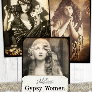 Printable Gypsy Women Junk Journal Ephemera Pack, Halloween Ephemera ...