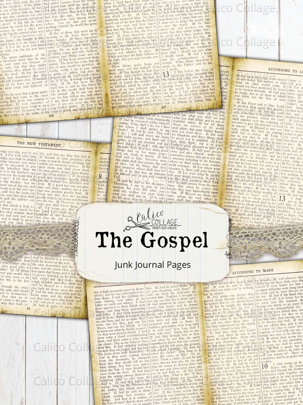 The Gospel Junk Journal Pages, Faith Journal Supplies, Vintage Bible ...