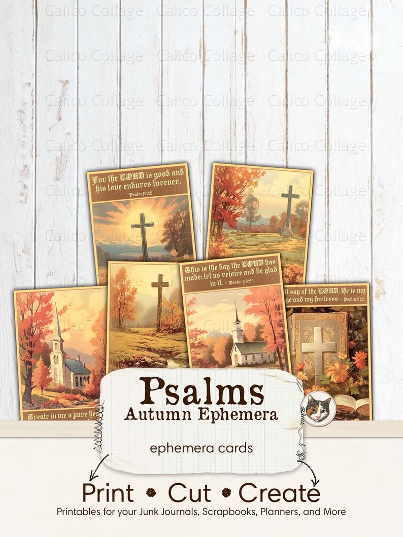Faith Junk Journal Printable Ephemera Pack, Psalm Bible Junk Journal ...