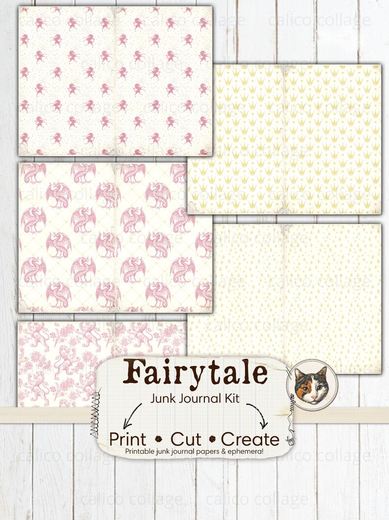 Enchanting Fairytale Junk Journal Kit, Vintage Printable Ephemera Pack ...