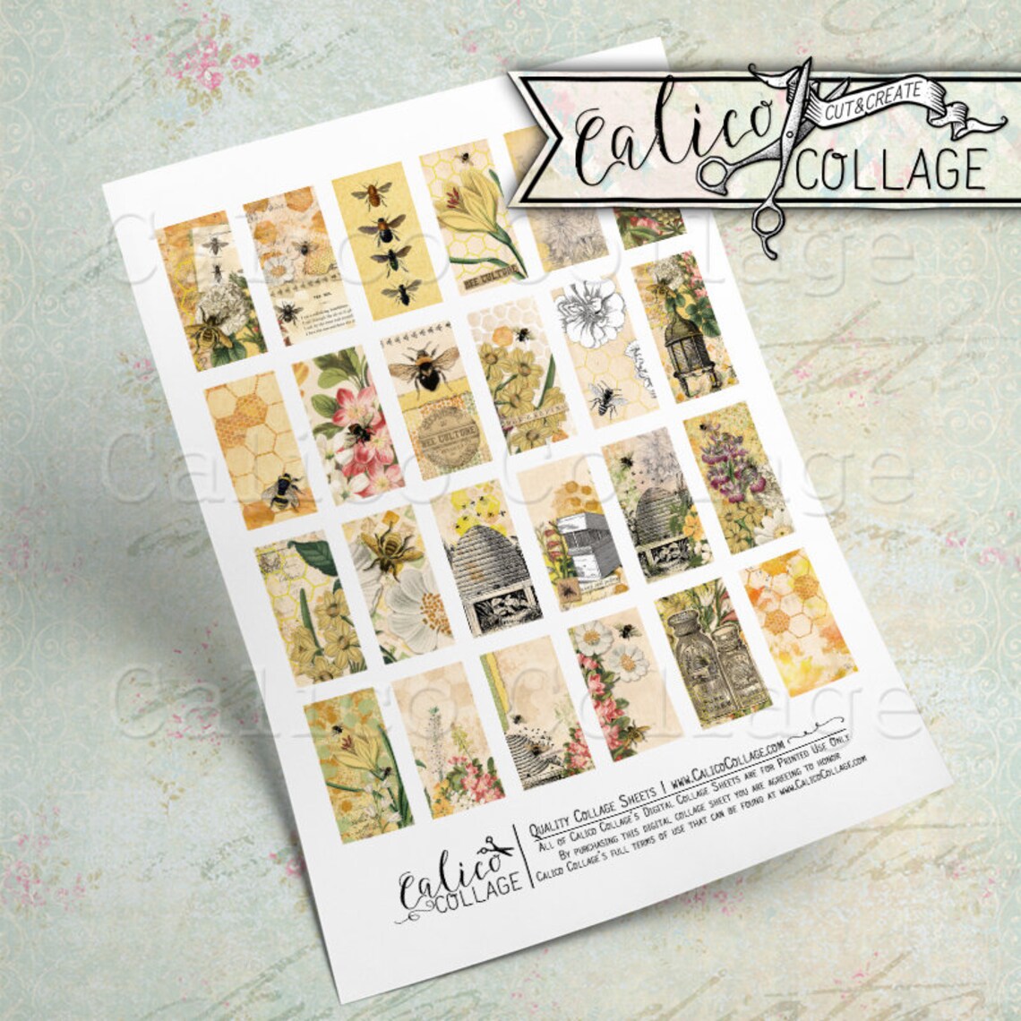 The Bee Keeper 1x2 Domino Collage Sheet - Etsy