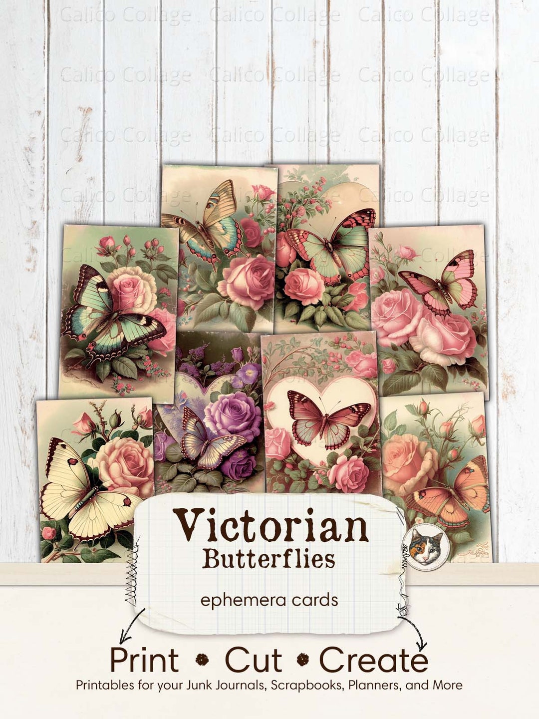 Butterfly Ephemera for Junk Journals, Victorian Printable Ephemera ...