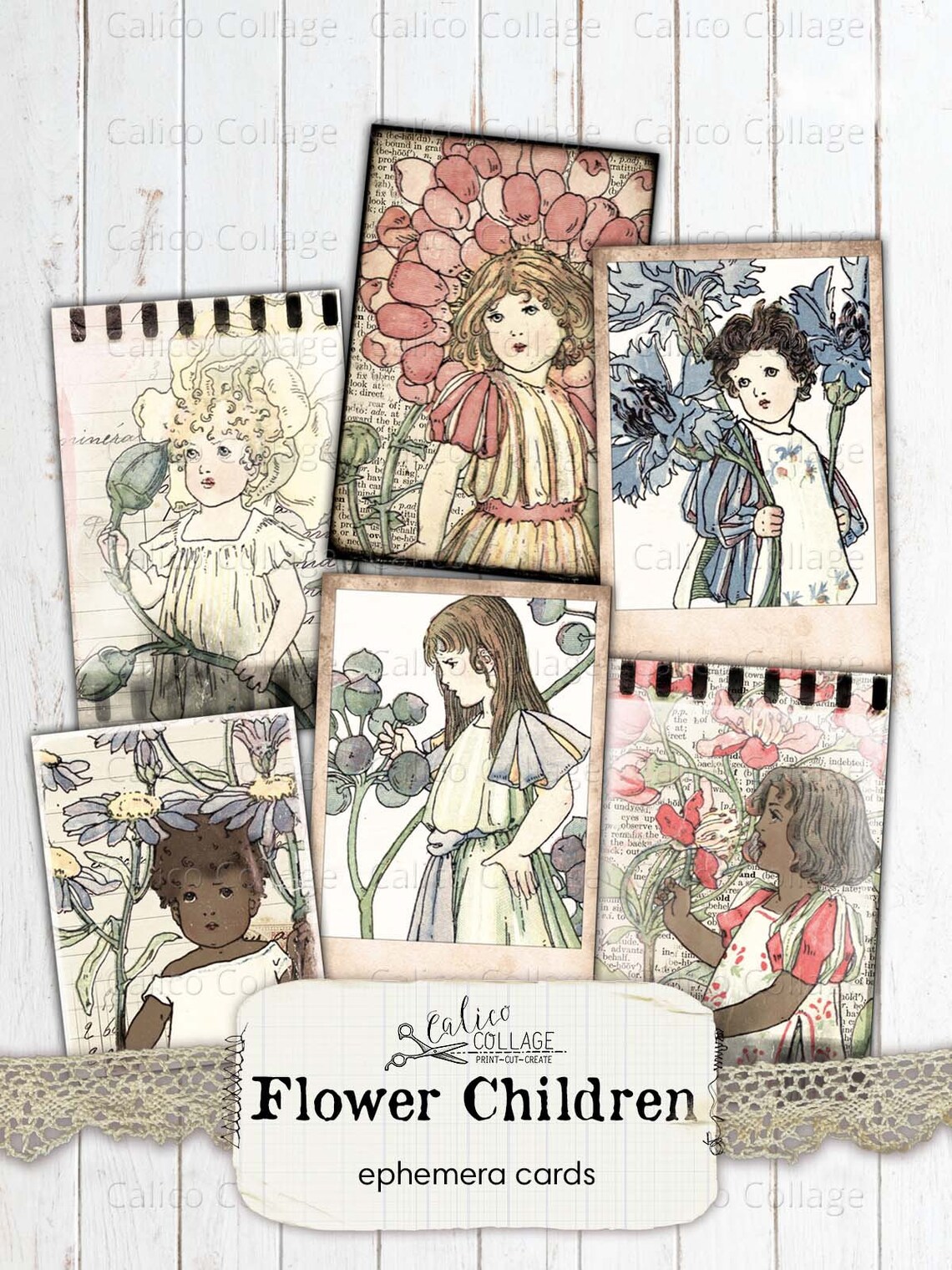 Flower Children Small Ephemera Pack Vintage Flowers - Etsy