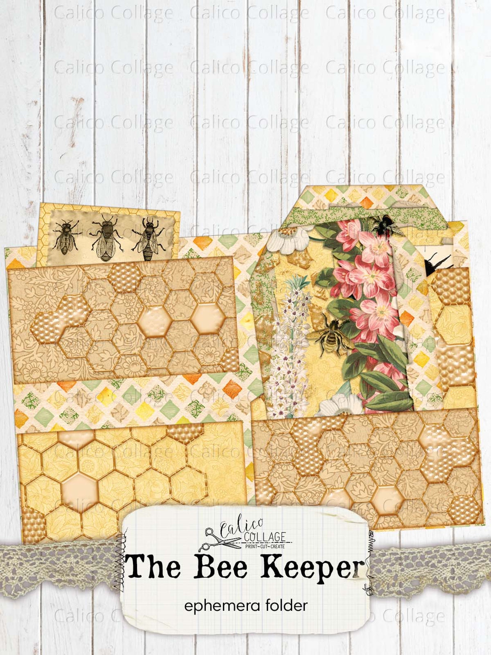 Bee Ephemera Folder Printable Beekeeper Ephemera Folio - Etsy
