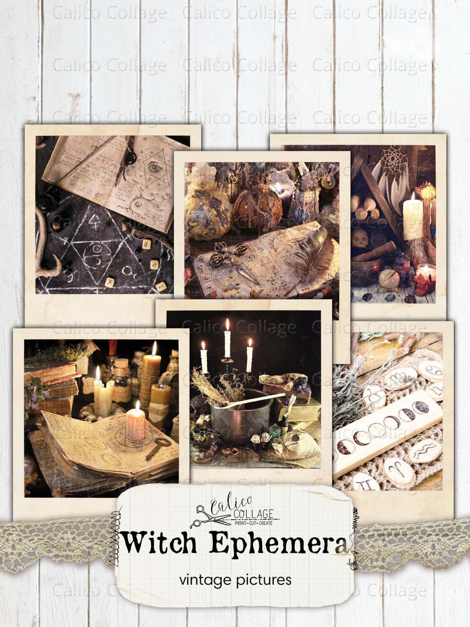 Witch Ephemera Junk Journal Printable Witchy Pictures - Etsy