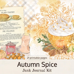 Autumn Spice Junk Journal Kit, Fall Junk Journal, Digital Download ...