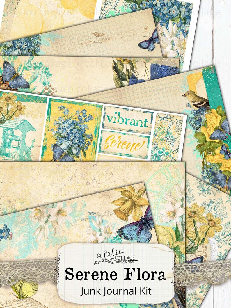 Printable Junk Journal Kit Floral Botanical Junk Journal | Etsy