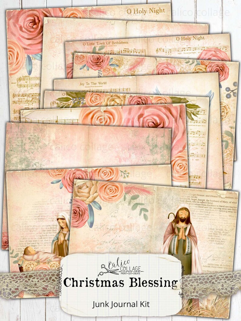 Christmas Blessing Junk Journal Kit Printable Journal | Etsy