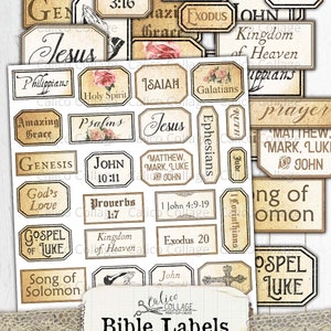 Faith Junk Journal Bible Labels, Vintage Ephemera Journaling Supplies ...