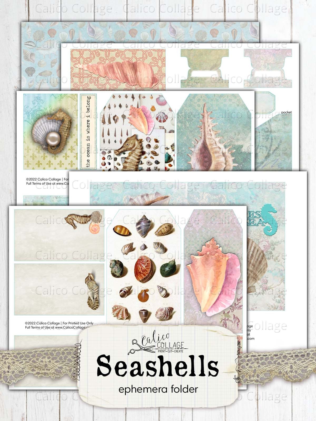 Beach Ephemera Folder Printable Nautical Ephemera Folio - Etsy