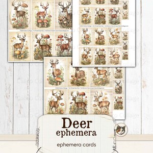 Deer Collage Sheet for Junk Journals, Digital Download Printable Deer ...