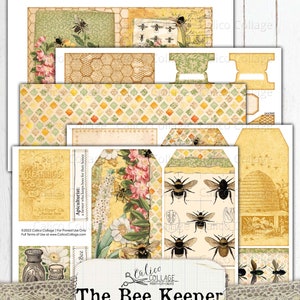 Bee Ephemera Folder, Printable Beekeeper Ephemera Folio, Honeybee Junk ...