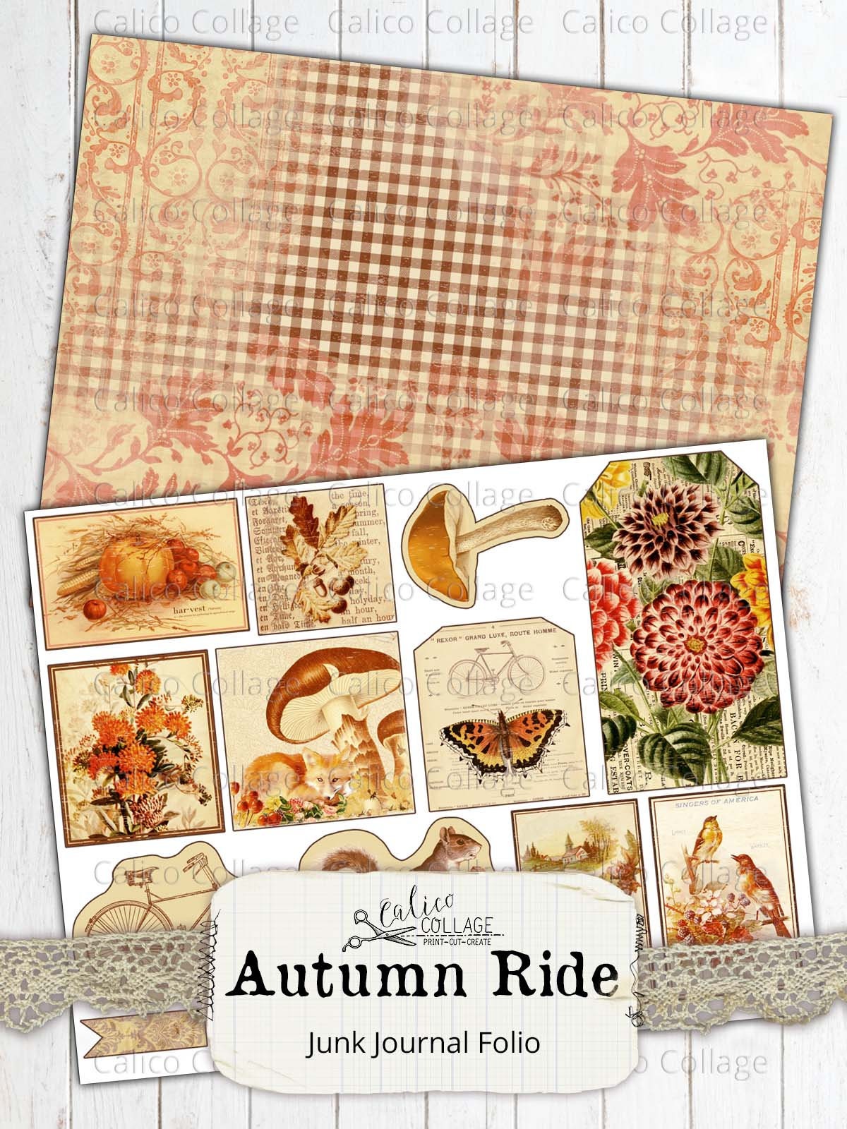 Autumn Junk Journal Folio Junk Journal Kit Autumn Ride Fall - Etsy