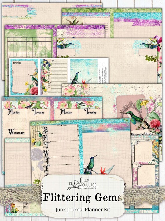 Hummingbird Printable Planner Kit Junk Journal Supplies - Etsy
