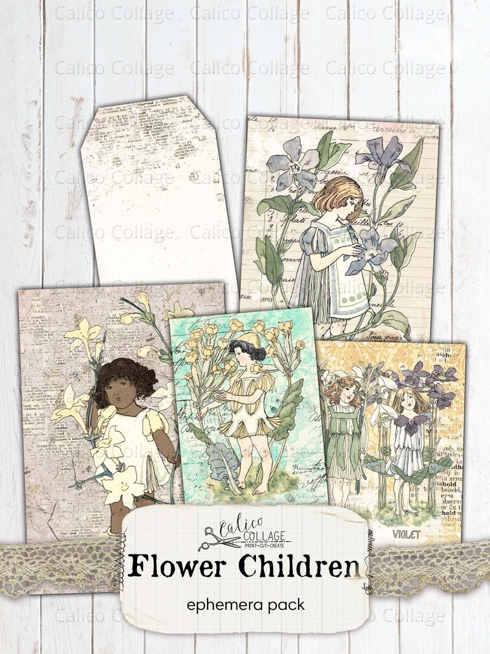 Flower Children Ephemera Pack Garden Flower Stationery Bullet - Etsy