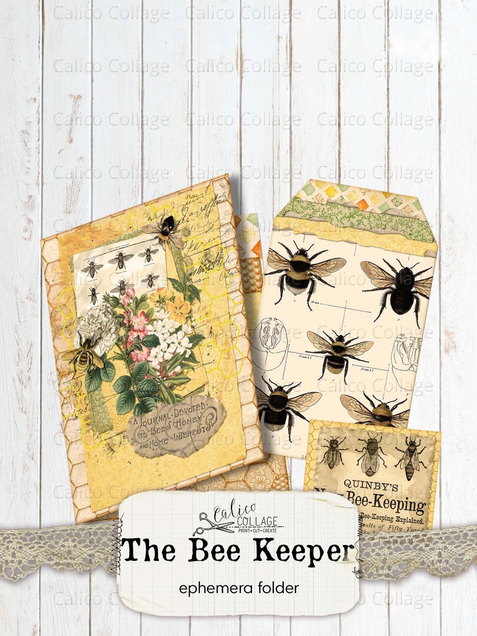 Bee Ephemera Folder Printable Beekeeper Ephemera Folio - Etsy