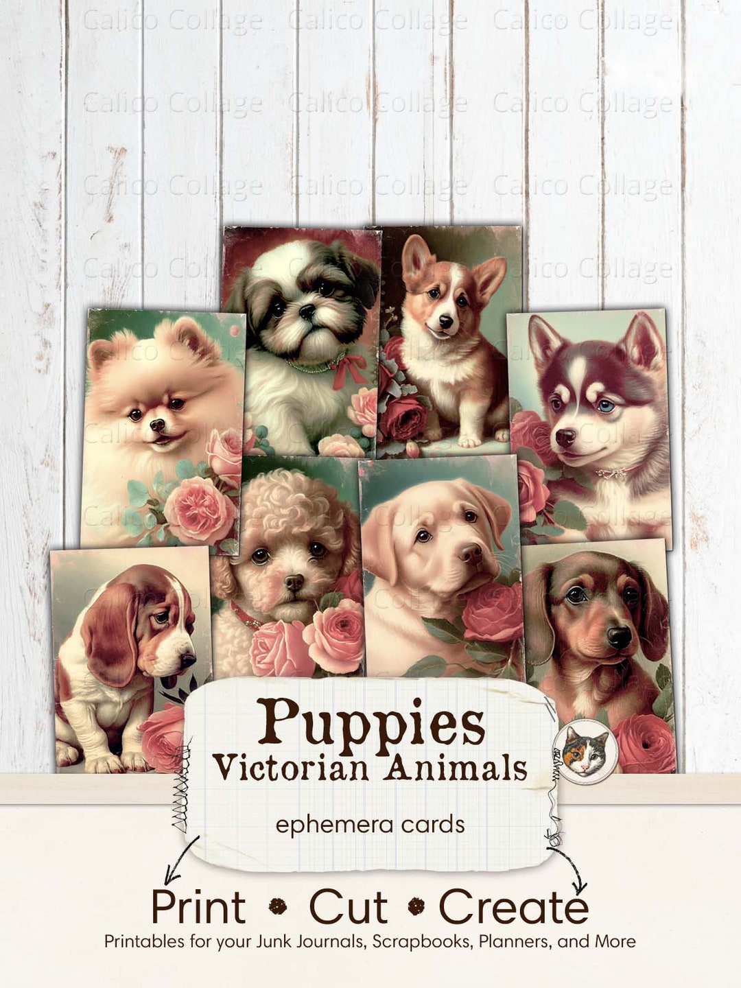 Dog Ephemera for Junk Journals, Victorian Printable Ephemera, Junk ...