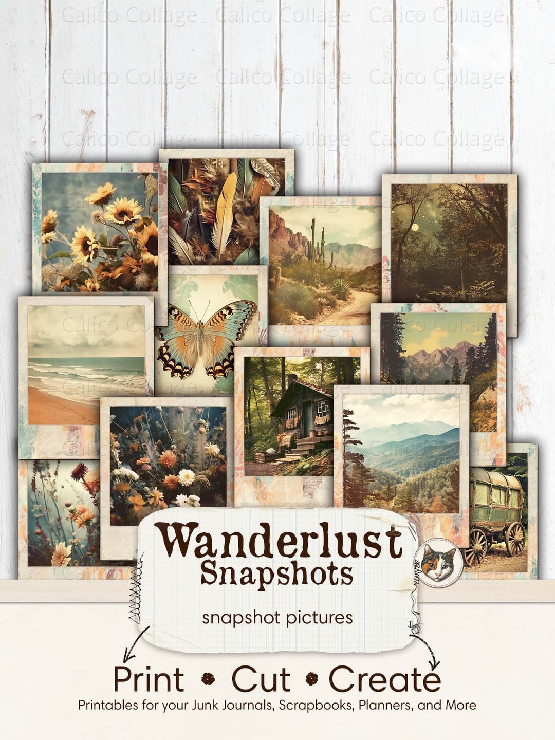 Boho Ephemera for Junk Journals, Hippie Snapshots, Printable ...