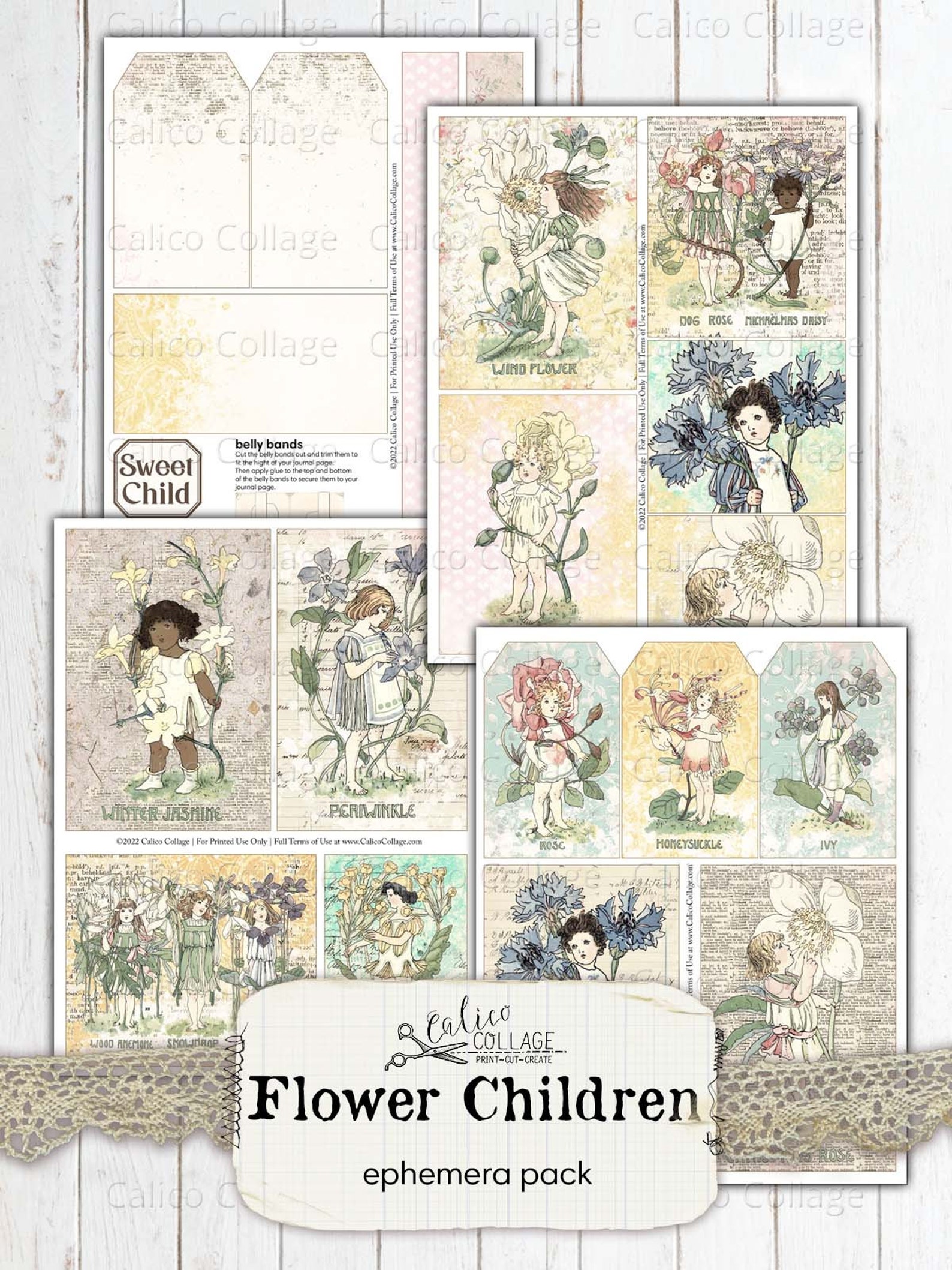 Flower Children Ephemera Pack Garden Flower Stationery Bullet - Etsy