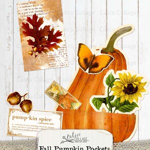 Fall Junk Journal Pockets, Autumn Ephemera, Pumpkin Pockets, Fall ...