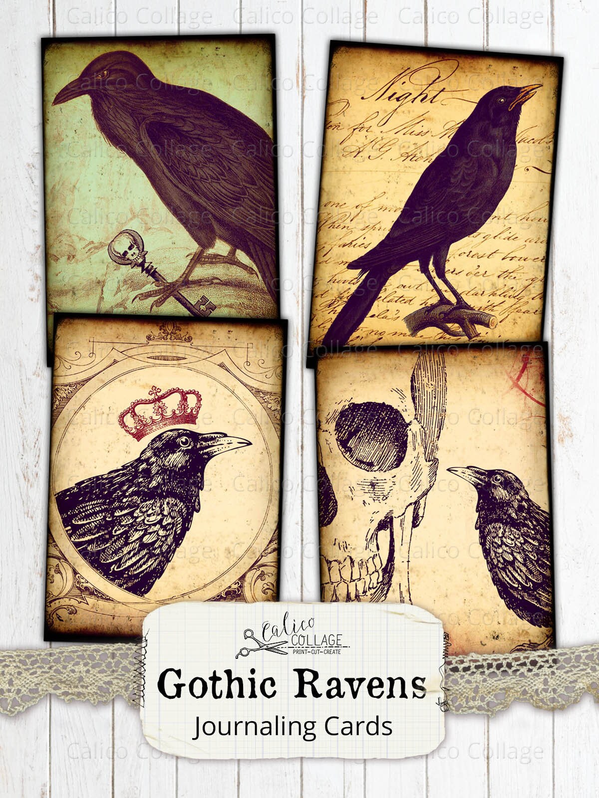 Halloween Ephemera Pack Gothic Raven Vintage Ephemera Vintage - Etsy
