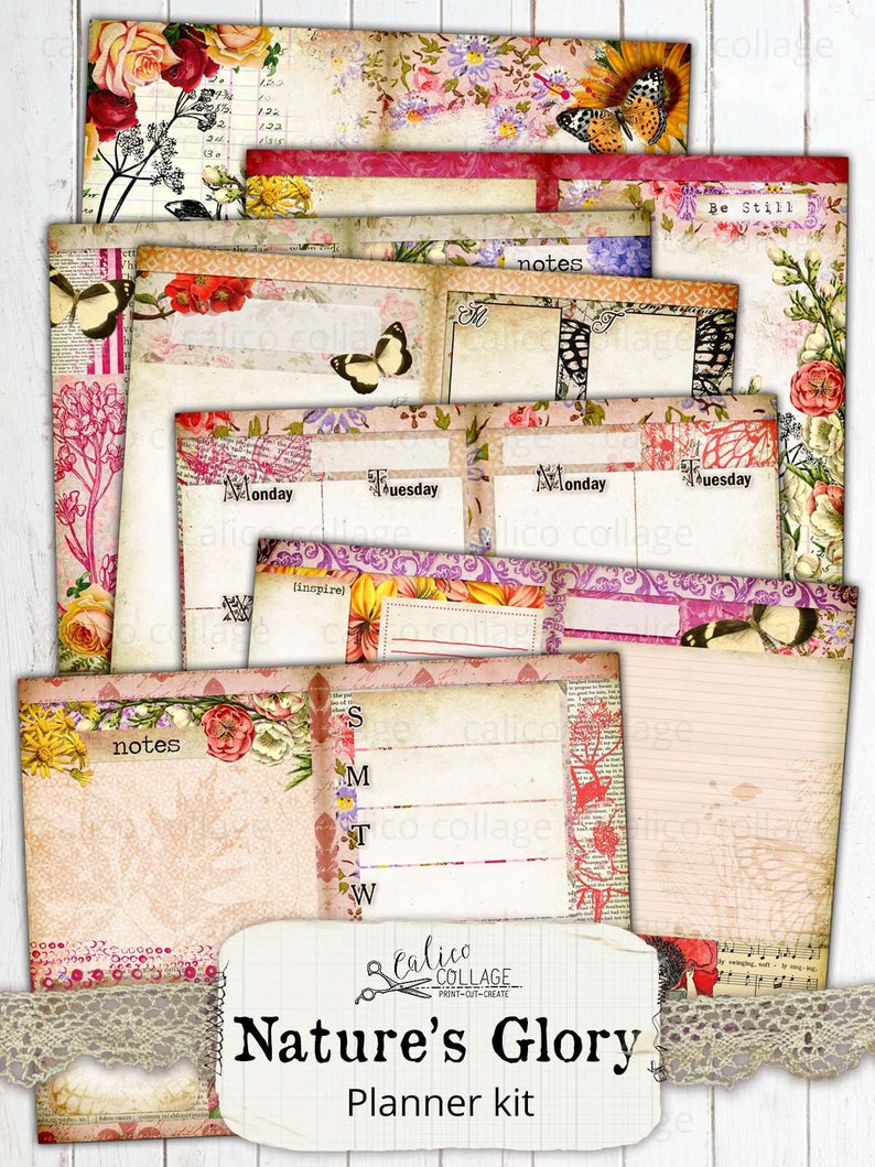 Printable Planner Kit Junk Journal Kit Garden Ephemera - Etsy