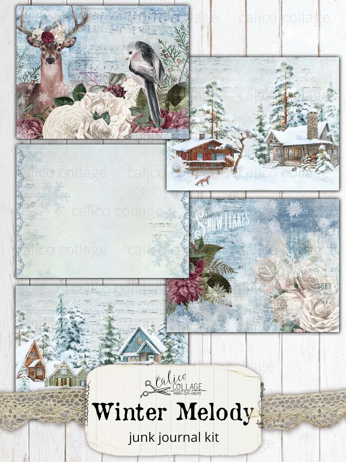 Printable Winter Junk Journal Kit Winter Melody Ephemera - Etsy