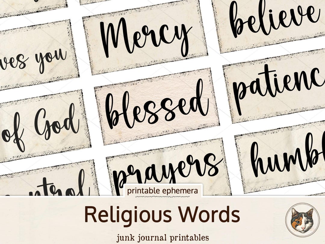 Religious Ephemera Words, Printable Bible Journaling, Devotional Bullet ...