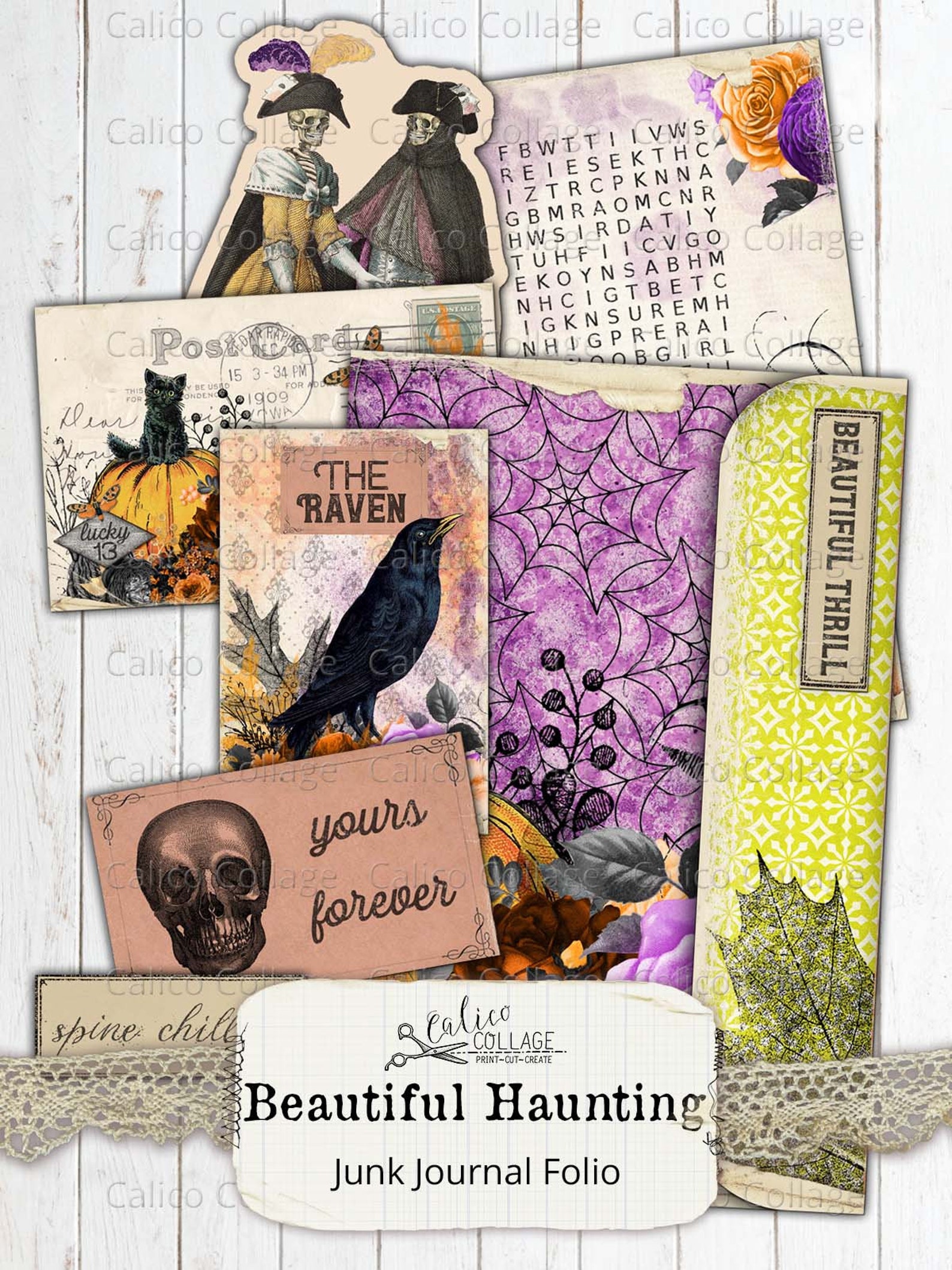 Halloween Junk Journal Folio Junk Journal Kit Beautiful - Etsy New Zealand