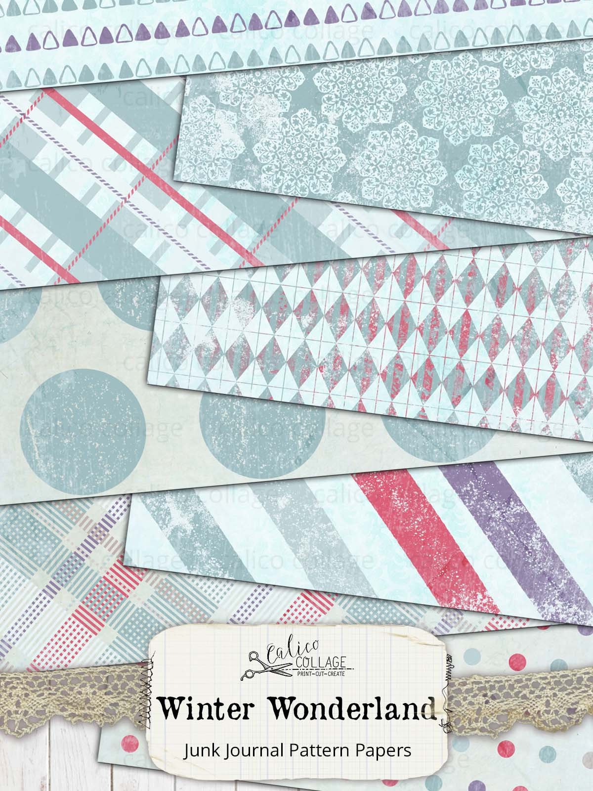 Winter Wonderland Digital Papers Junk Journal Printable - Etsy