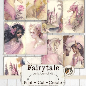 Enchanting Fairytale Junk Journal Kit, Vintage Printable Ephemera Pack ...