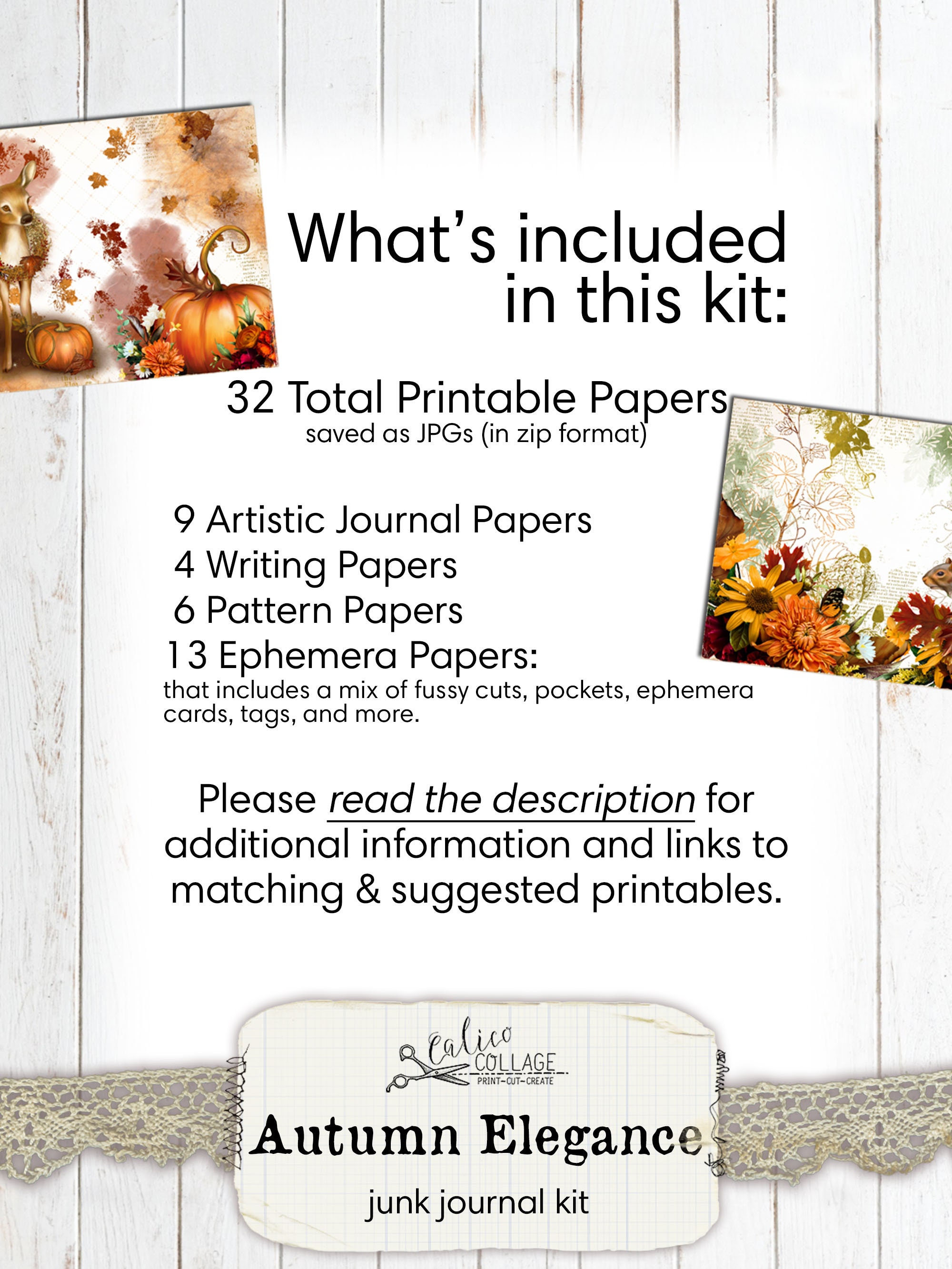 Fall Junk Journal Printable Autumn Ephemera Fall Digital - Etsy