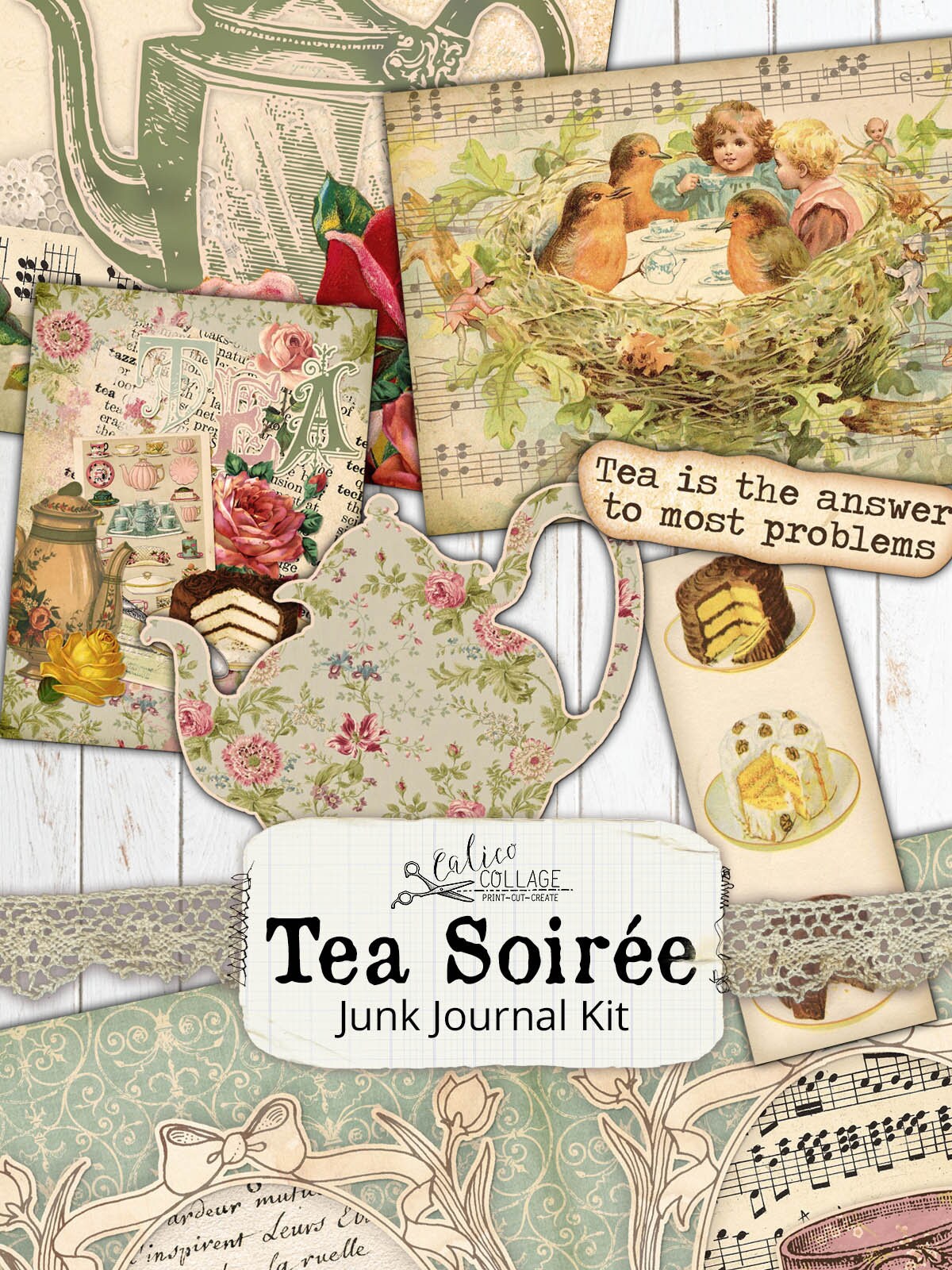 Tea Junk Journal Kit Ephemera Pack Tea Soiree Tea Ephemera | Etsy Canada