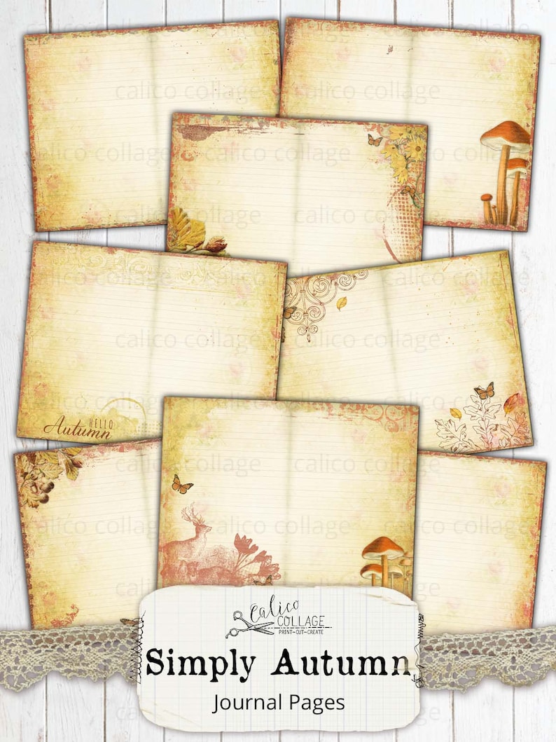 Autumn Junk Journal Pages Papers Fall Ephemera Journal | Etsy