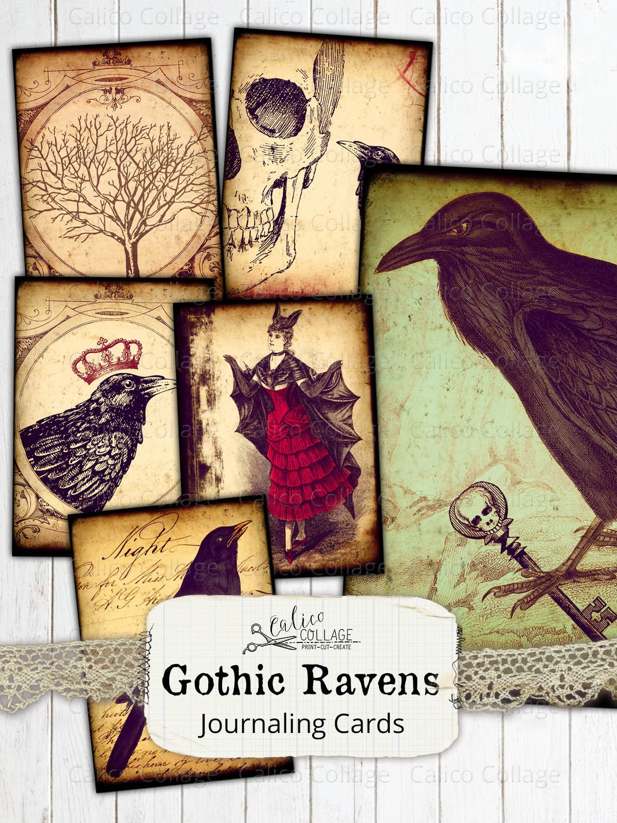 Halloween Ephemera Pack Gothic Raven Vintage Ephemera Vintage - Etsy