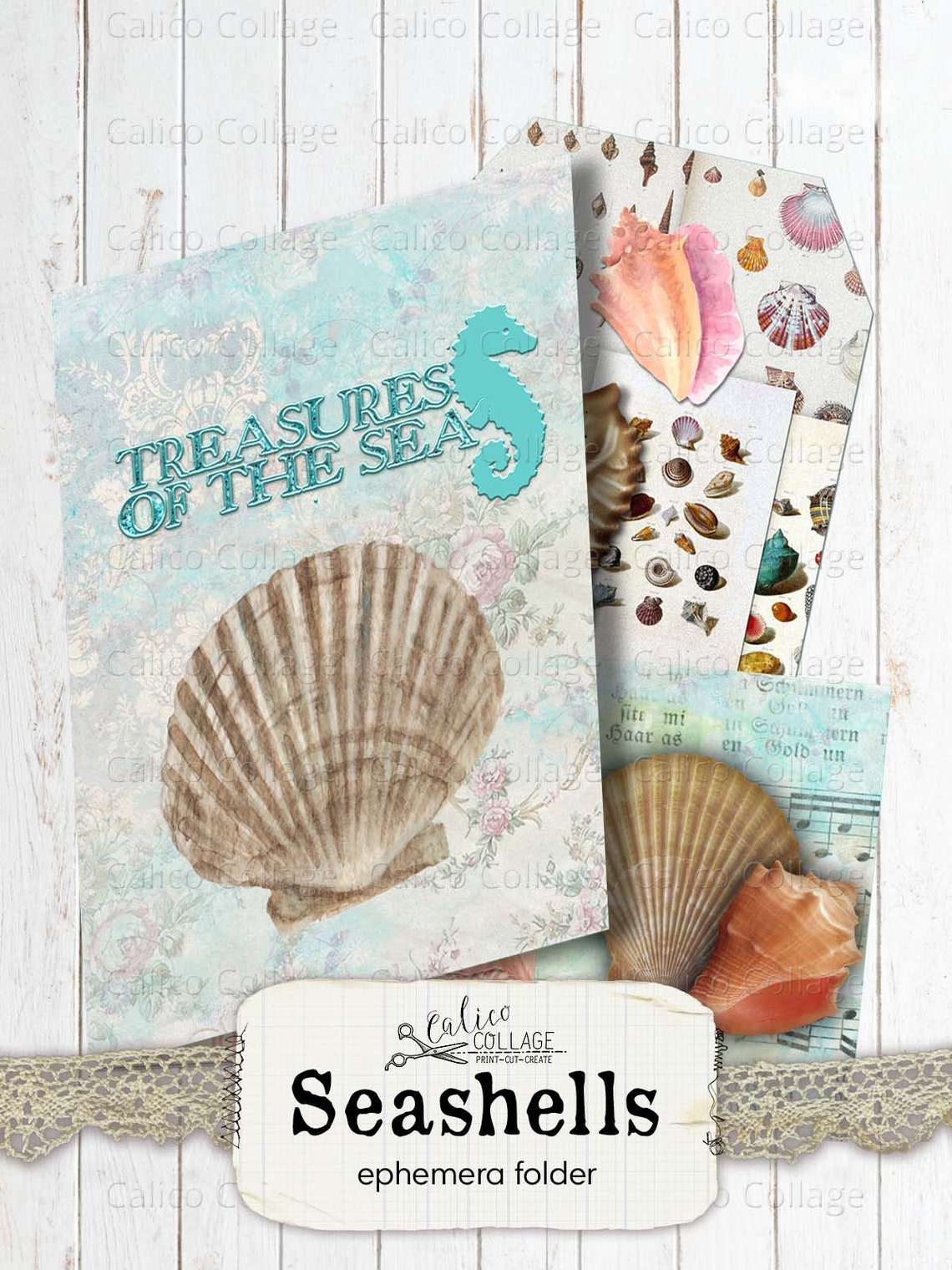 Beach Ephemera Folder Printable Nautical Ephemera Folio - Etsy