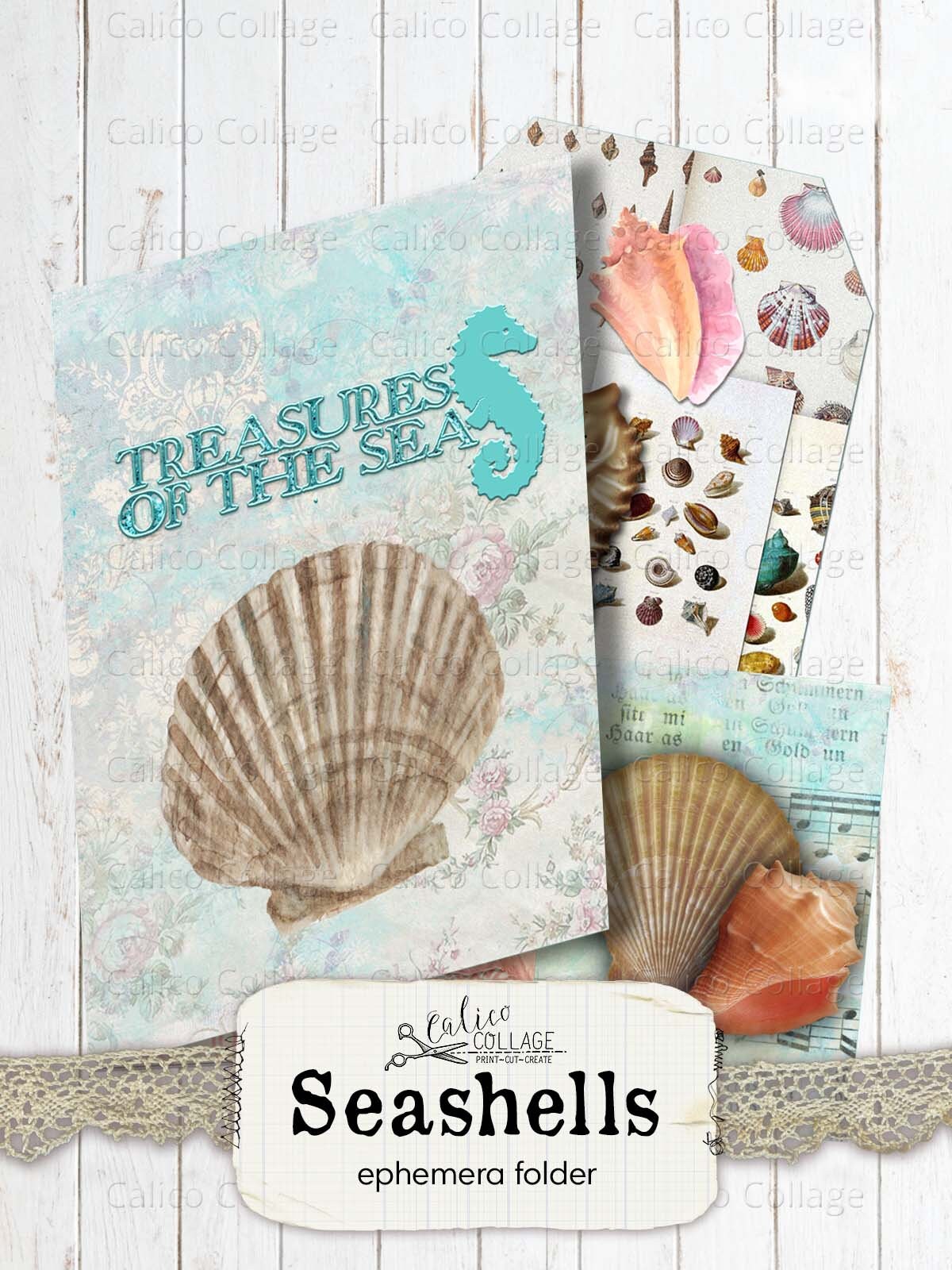 Beach Ephemera Folder Printable Nautical Ephemera Folio - Etsy